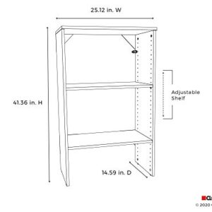 ClosetMaid SuiteSymphony Wood Shelf Unit, 2 Shelves, Adjustable For Storage, Closet, Clothes, Shoes, Décor, TV, Books, Pure White, 25" Tower Base