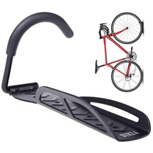 dirza bike rack garage wall mount bike hanger storage system vertical bike hook for indoor shed - easily hang/detach - heavy duty holds up to 65 lb with screws black