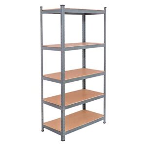 tangkula 72" storage shelves, heavy duty steel frame 5-tier garage shelf, metal multi-use storage shelving unit for home/office/dormitory/garage