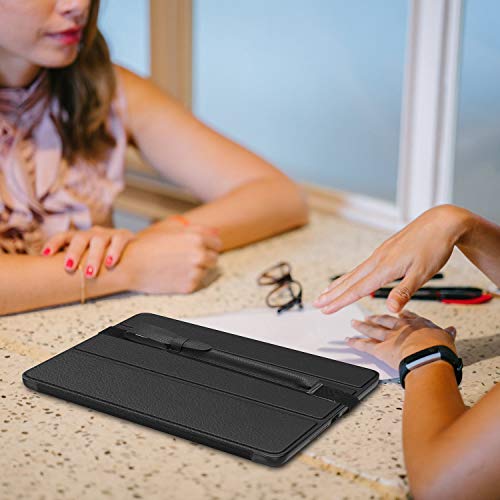 Fintie Pencil Holder with USB Adapter Pocket for Apple Pencil (1st and 2nd Generation), Premium Elastic Vegan Leather Sleeve Pouch Compatible with iPad Case, Black