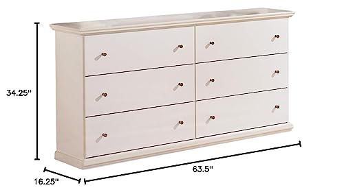 Signature Design by Ashley Bostwick Shoals Children's Traditional 6 Drawer Dresser, White