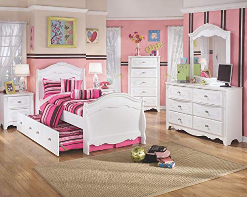 Signature Design by Ashley Exquisite Children's Glam Youth 6 Drawer Dresser, White