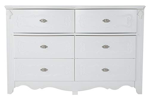 Signature Design by Ashley Exquisite Children's Glam Youth 6 Drawer Dresser, White