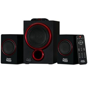 theater solutions by goldwood bluetooth 2.1 speaker system 2.1-channel home theater speaker system, black (ts212)