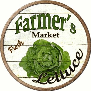 SMART BLONDE Farmers Lettuce Novelty Metal Circular Sign C-605