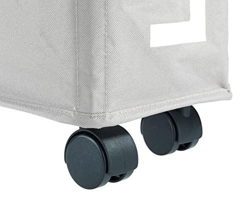 Taupe Corno slimLaundry basket - thin Laundry Hamper with wheels - small space laundry bin - narrow hamper, laundry collector, laundry basket with wheels