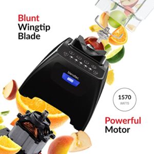 Blendtec Classic 575 Blender with WildSide+ Jar (90 oz) and FourSide Jar (75 oz) BUNDLE, Commercial-Grade Power, Self-Cleaning, 4 Pre-programmed Cycles, 5-Speeds, Black