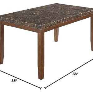 Signature Design by Ashley Lacey Traditional Faux Marble Dining Table, Medium Brown