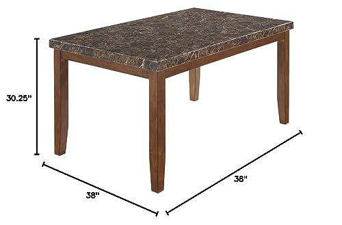 Signature Design by Ashley Lacey Traditional Faux Marble Dining Table, Medium Brown