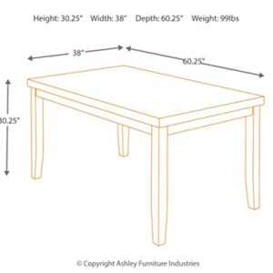 Signature Design by Ashley Lacey Traditional Faux Marble Dining Table, Medium Brown