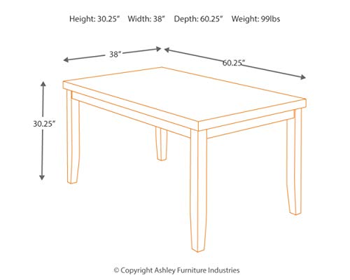 Signature Design by Ashley Lacey Traditional Faux Marble Dining Table, Medium Brown