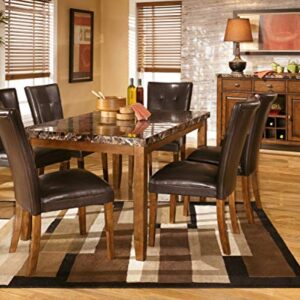 Signature Design by Ashley Lacey Traditional Faux Marble Dining Table, Medium Brown