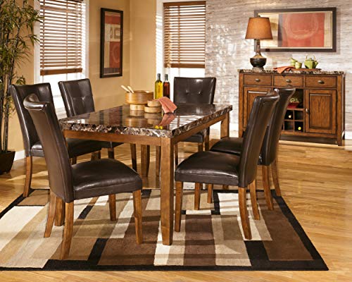 Signature Design by Ashley Lacey Traditional Faux Marble Dining Table, Medium Brown