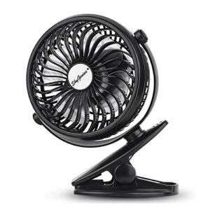 skygenius battery operated clip on mini desk fan, black