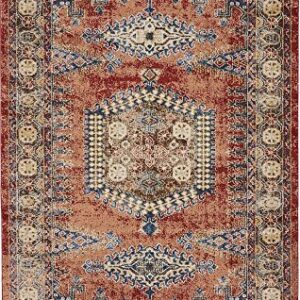 Unique Loom Utopia Collection Area Rug - Larissa (5' 1" x 8' Rectangle, Terracotta/ Blue)