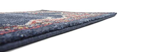 Unique Loom Utopia Collection Traditional Classic Vintage Inspired Area Rug with Warm Hues, 2' x 6' 1" Runner, Dark Blue/Beige