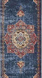 Unique Loom Utopia Collection Traditional Classic Vintage Inspired Area Rug with Warm Hues, 2' x 6' 1" Runner, Dark Blue/Beige