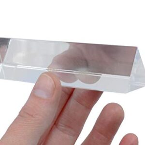 Equilateral Prism, 4" (100mm) Length, 1" (25mm) Faces - Triangular - Polished Acrylic - Excellent for Physics, Light Refraction & Wavelength Experiments, Photography - Eisco Labs