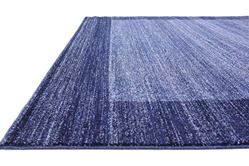 Unique Loom Del Mar Collection Area Rug - Abigail (7' 10" Square, Navy Blue/ Blue)