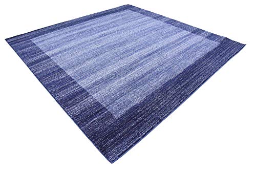 Unique Loom Del Mar Collection Area Rug - Abigail (7' 10" Square, Navy Blue/ Blue)