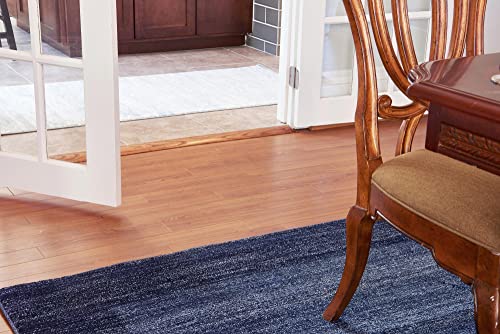 Unique Loom Del Mar Collection Area Rug - Abigail (7' 10" Square, Navy Blue/ Blue)