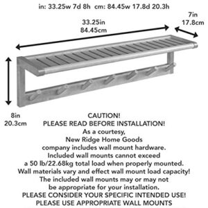 New Ridge Home Goods Abingdon Solid Wood Shelf, One Size, Espresso