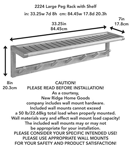 New Ridge Home Goods Abingdon Solid Wood Shelf, One Size, Espresso