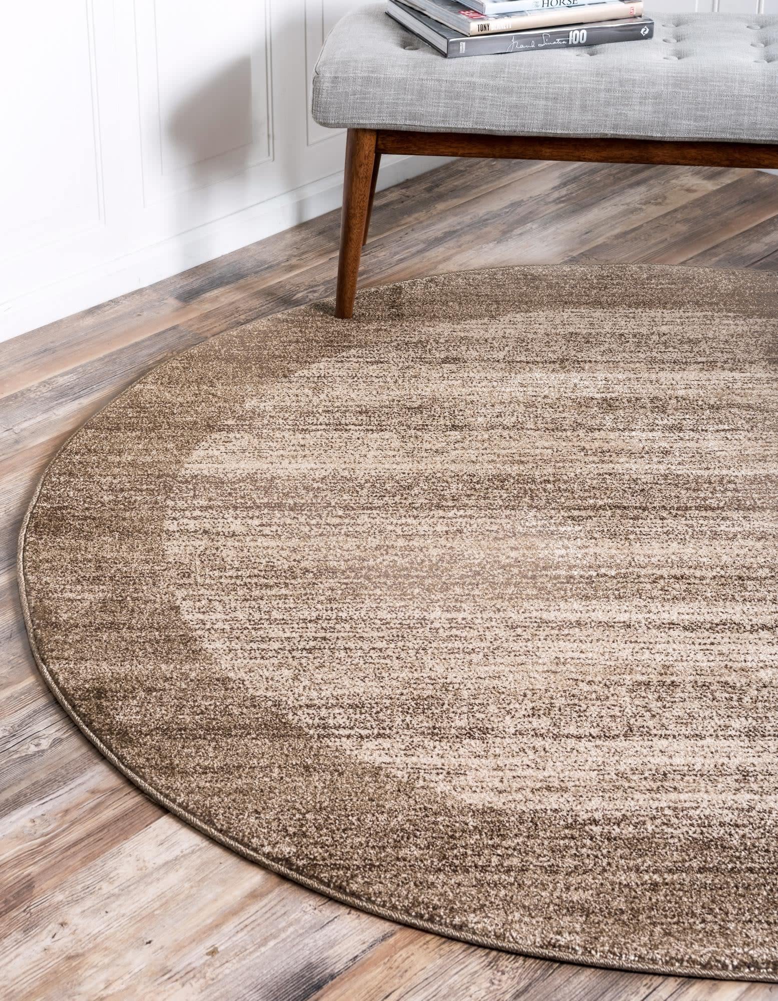 Unique Loom Del Mar Collection Area Rug - Abigail (6' 1" Round, Beige/ Ivory)