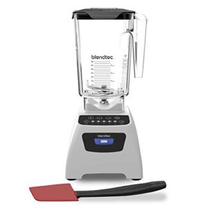 blendtec classic 575 blender wtih wildside+ jar (96 oz) and spoonula spatula bundle, professional-grade power, self-cleaning, 4 pre-programmed cycles, 5-speeds, white