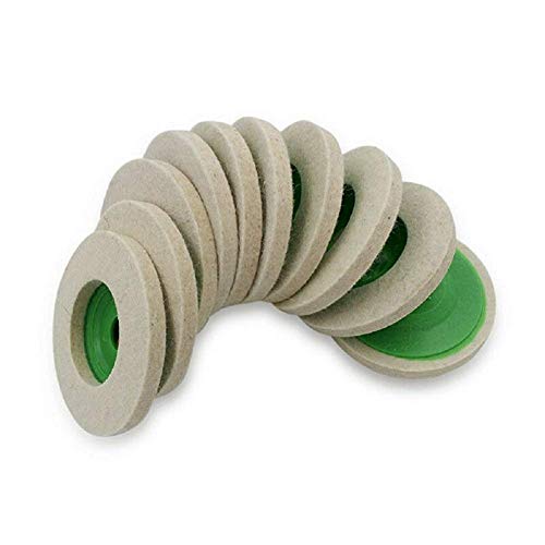 Driak 10 Pcs 4" 100mm Round Grinding Wool Pad Angle Grinder Polishing Wheel Auto Buffer Polishing Machine Buffing Pads Wool Buffing Pad Felt Polishing Wheel