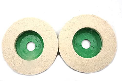 Driak 10 Pcs 4" 100mm Round Grinding Wool Pad Angle Grinder Polishing Wheel Auto Buffer Polishing Machine Buffing Pads Wool Buffing Pad Felt Polishing Wheel