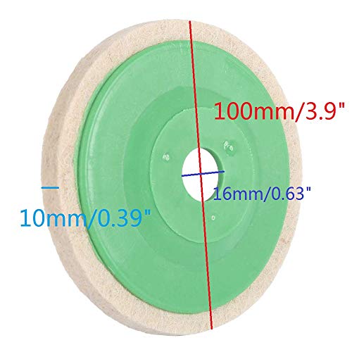 Driak 10 Pcs 4" 100mm Round Grinding Wool Pad Angle Grinder Polishing Wheel Auto Buffer Polishing Machine Buffing Pads Wool Buffing Pad Felt Polishing Wheel