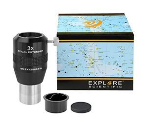 explore scientific focal extender barlow lens to increase focal length for telescopes