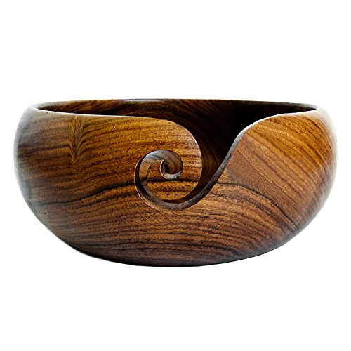 Stitch Happy Yarn Bowl Handmade Extra Large Sheesham Wood with Elegant Design