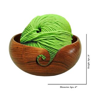 Stitch Happy Yarn Bowl Handmade Extra Large Sheesham Wood with Elegant Design