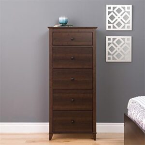 Prepac Yaletown 5-Drawer Tall Chest, Espresso