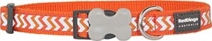 red dingo reflective ziggy dog collar, small-medium, orange