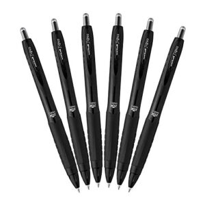 uni-ball signo 307 - fine retractable rollerball pen - 6 pack - black - umn-307