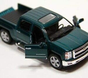 KiNSMART Chevy Silverado (2014) LTZ Crew Cab 4x4 1/46 Scale Diecast Metal Model - Green