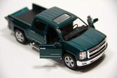 KiNSMART Chevy Silverado (2014) LTZ Crew Cab 4x4 1/46 Scale Diecast Metal Model - Green