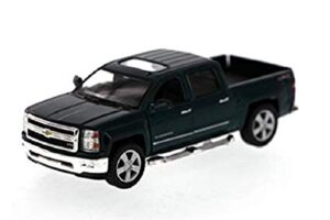 kinsmart chevy silverado (2014) ltz crew cab 4x4 1/46 scale diecast metal model - green