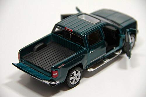 KiNSMART Chevy Silverado (2014) LTZ Crew Cab 4x4 1/46 Scale Diecast Metal Model - Green