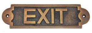 adonai hardware exit brass door sign - antique brass