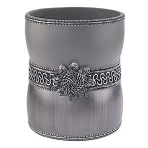 avanti linens - wastebasket, decorative trash can, stylish home decor (braided medallion collection, granite)