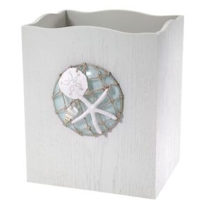 avanti linens - waste basket, decorative trash can, beach inspired bathroom accessories (seaglass collection)