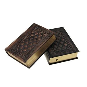 Retro Vintage Embossed Leather Gold Hard Cover Bible Notebook Personal Diary Bronze Hardcover Blank Travel Journal Note Memo Sketch Book Notepad Writing Sketchbook Scrapbook Drawing Diaries Gift