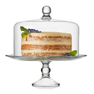 libbey selene glass cake stand with dome