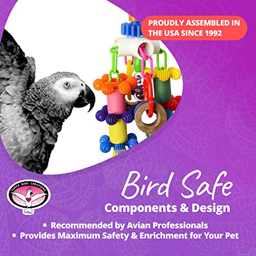 Super Bird Creations SB878 4 Way Fun Bird Toy, Medium/Large Bird Size, 11" x 4.5"