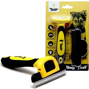 Thunderpaws Best Professional De-Shedding Tool and Pet Grooming Brush, D-Shedz for Breeds of Dogs, Cats with Short or Long Hair, Small, Medium and Large (Yellow)