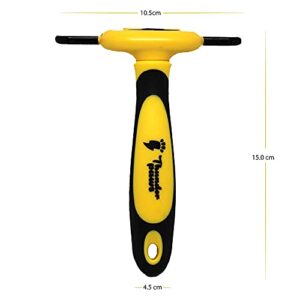 Thunderpaws Best Professional De-Shedding Tool and Pet Grooming Brush, D-Shedz for Breeds of Dogs, Cats with Short or Long Hair, Small, Medium and Large (Yellow)